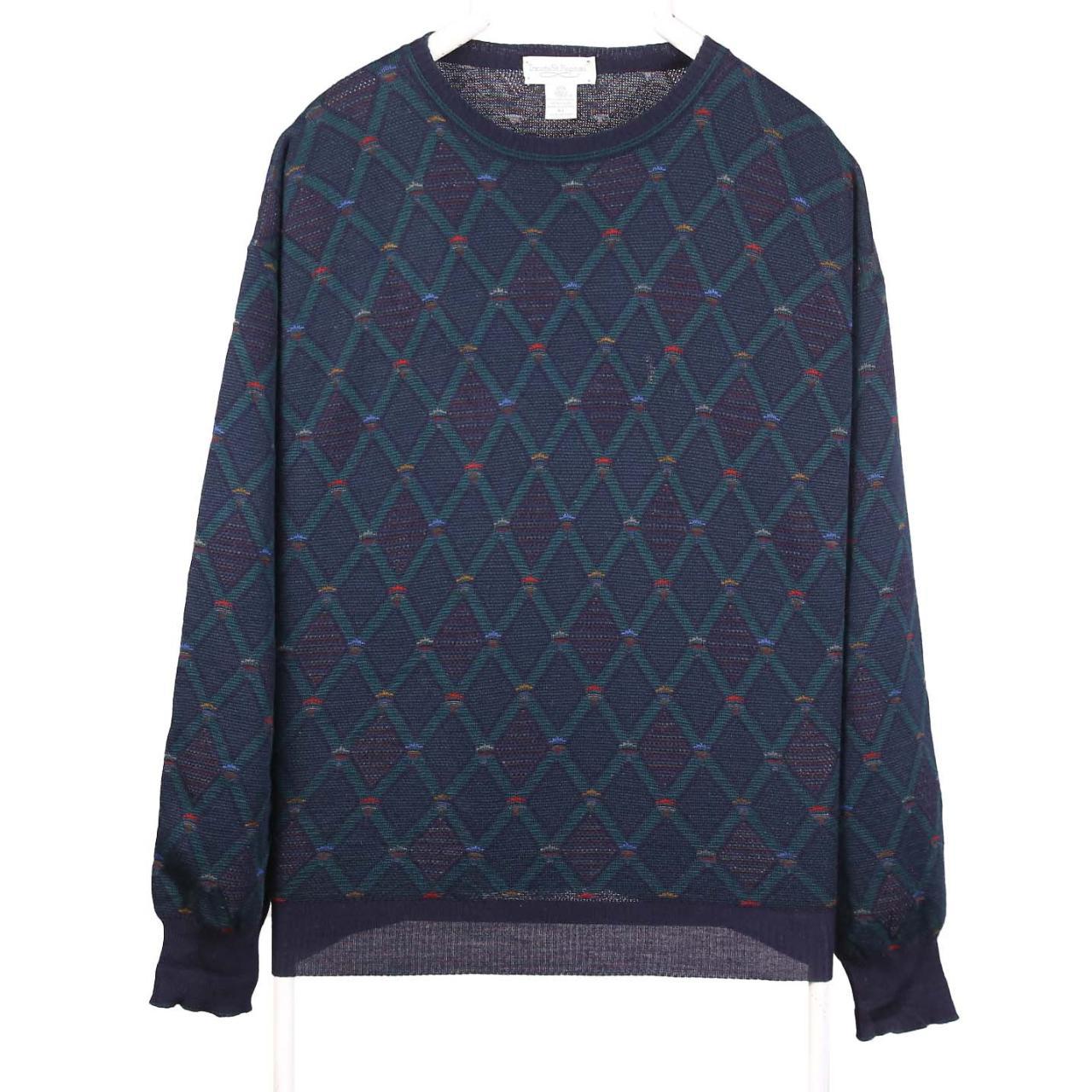 Men's Navy and Blue Jumper | Depop