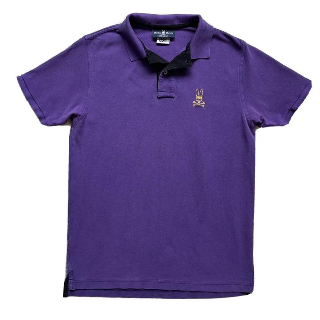 Psycho Bunny Men's Purple and Gold Polo-shirts | Depop