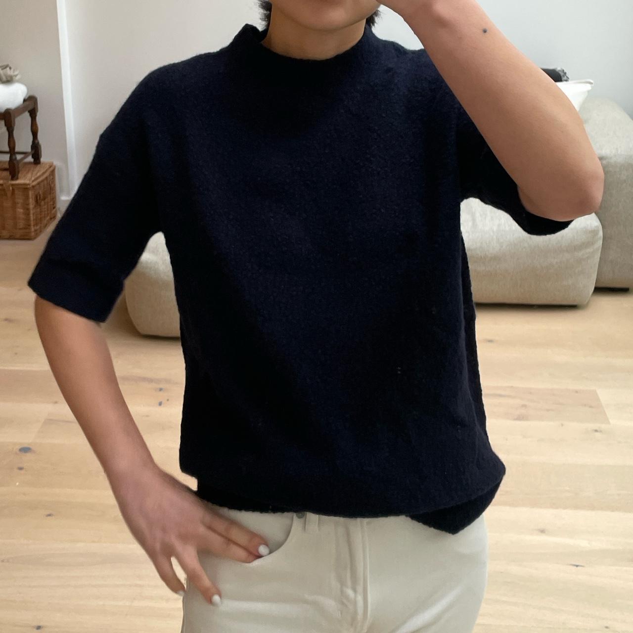 COS navy wool top Fluffy and soft - Depop