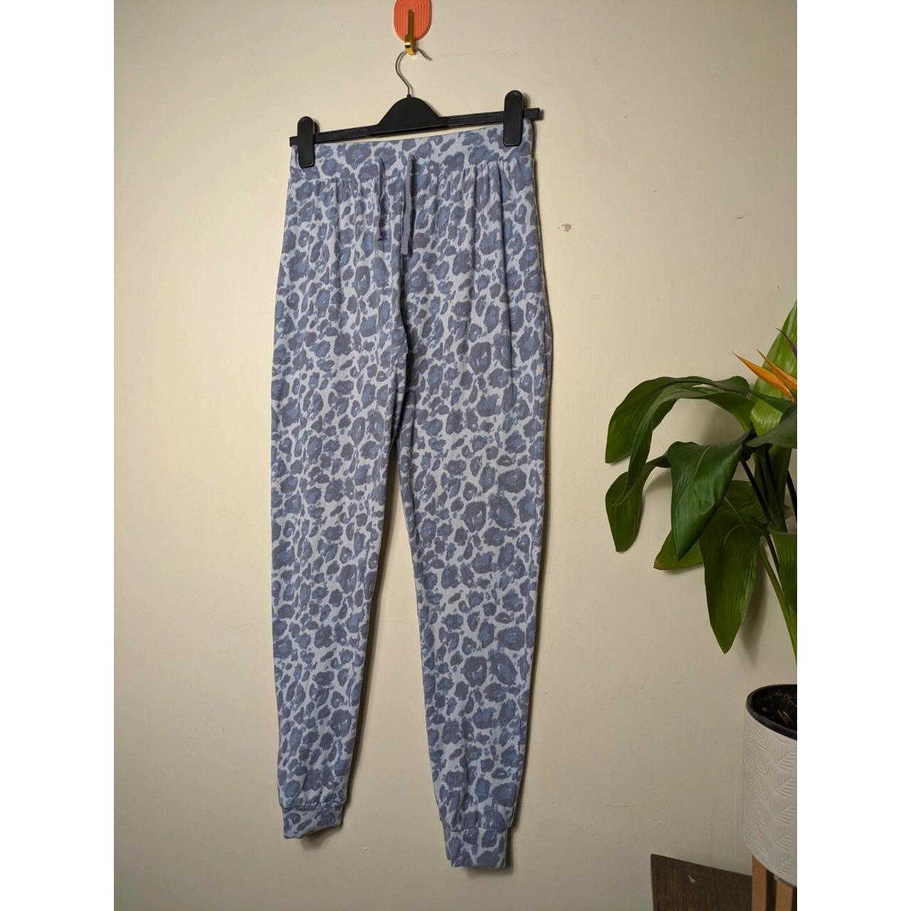 Lilac blue leopard print joggers 8 Lilac and blue... - Depop