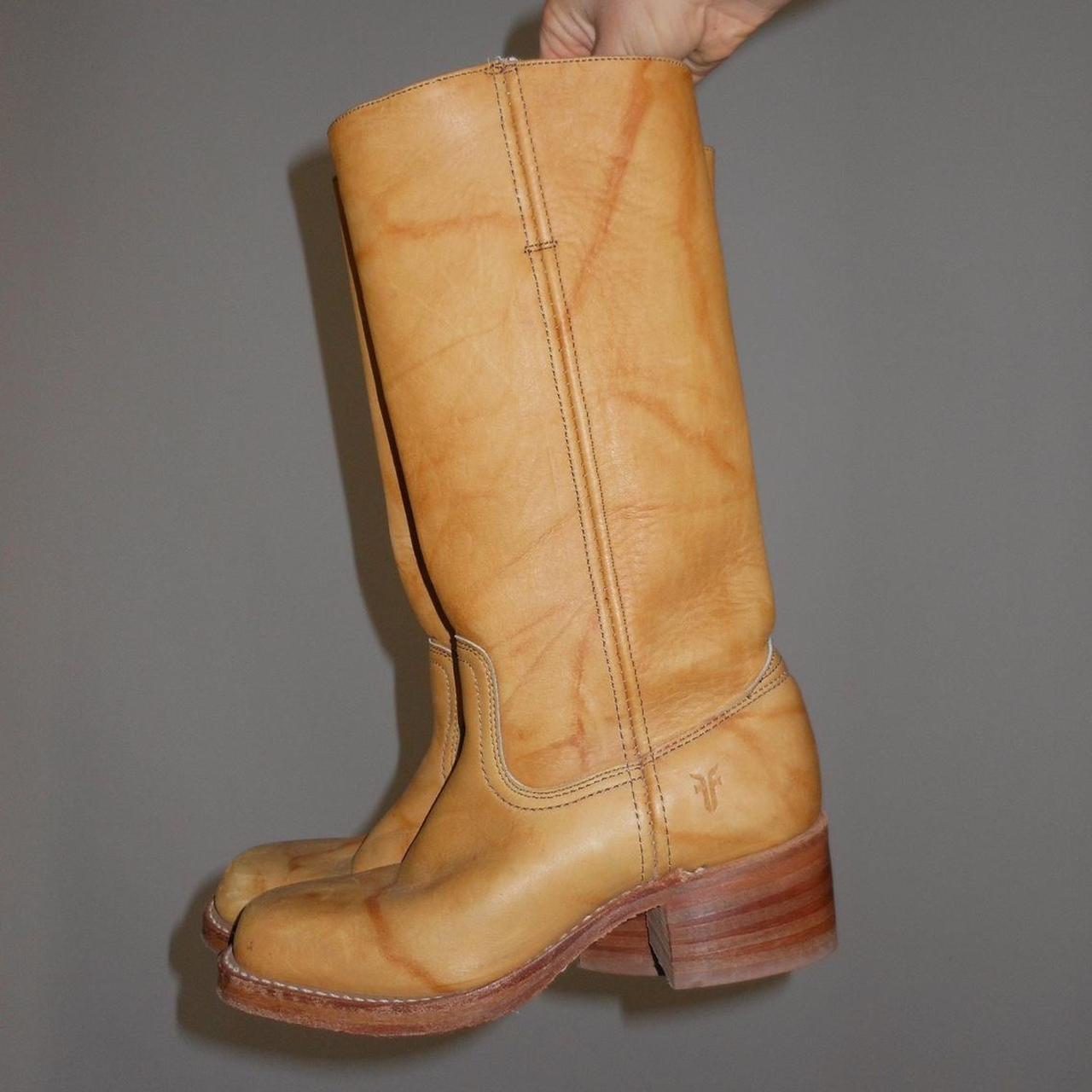 Vintage Frye Campus Boots 14l Tall Leather Boots In Depop