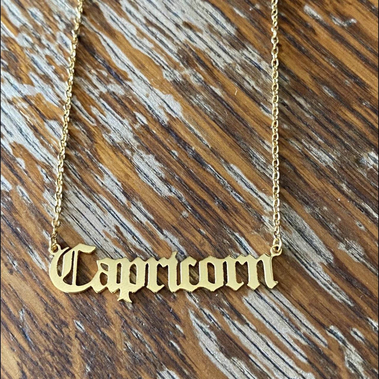 Zodiac necklace in gold, Zodiac sign Gothic Old... - Depop