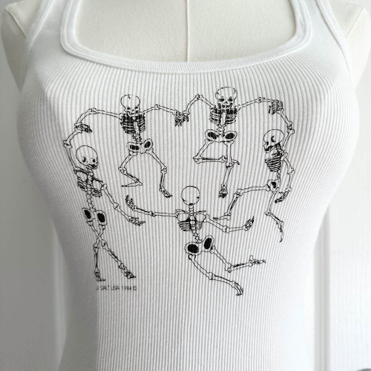 rare white ribbed brandy melville tank top with... | Depop