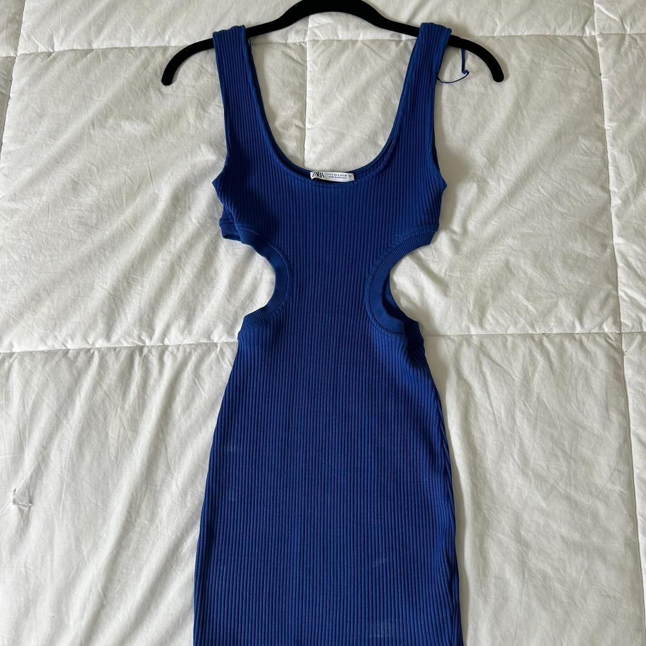 Zara royal blue bodycon mini dress - Depop