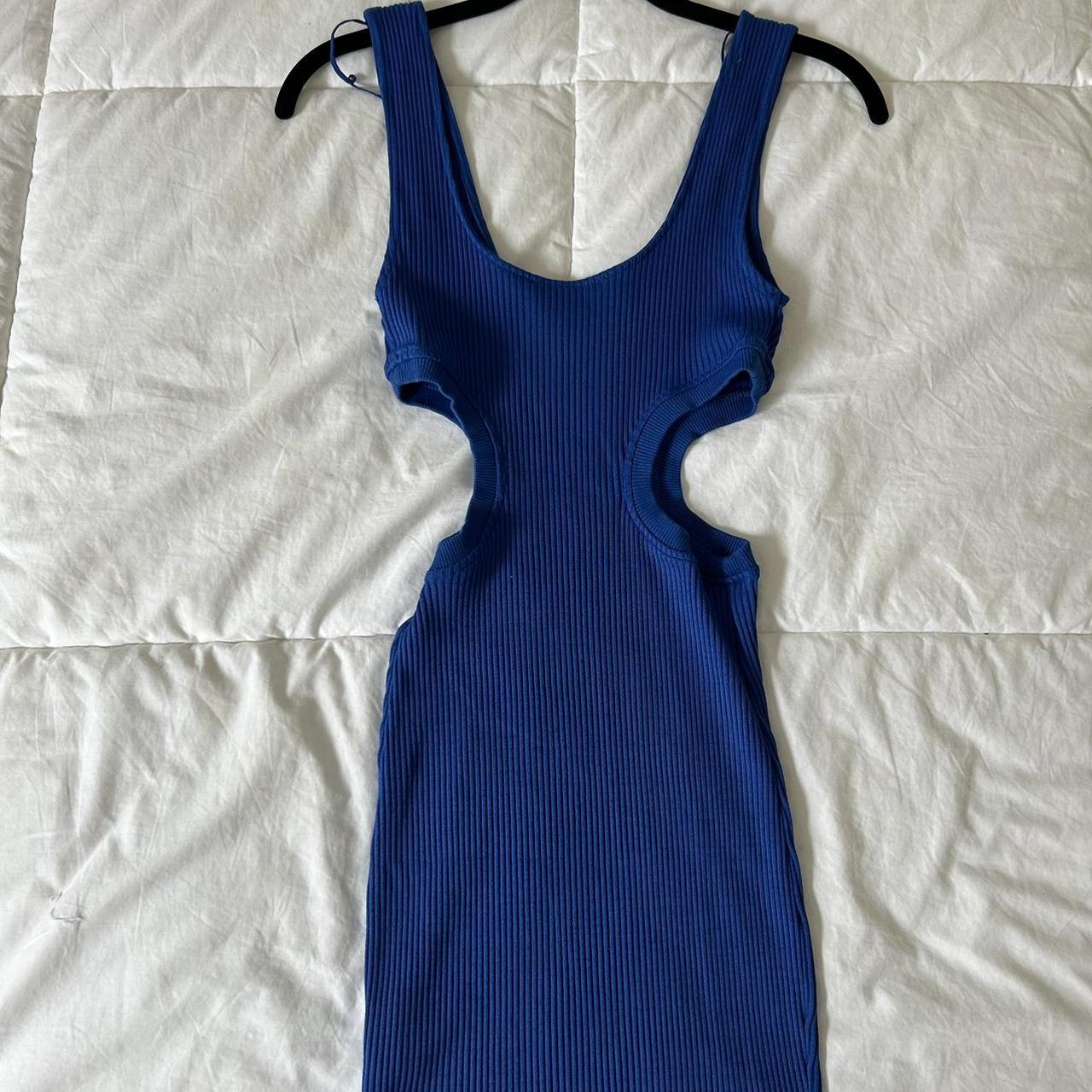 Zara royal blue bodycon mini dress - Depop