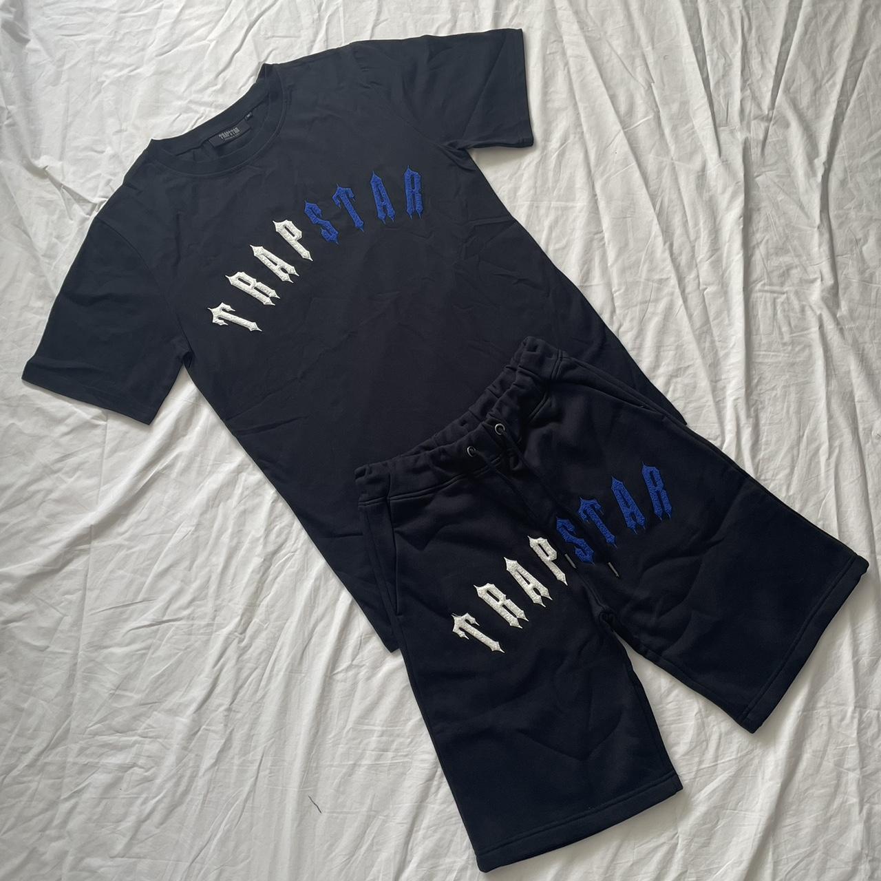 Trapstar Men's Black and Blue Shorts | Depop
