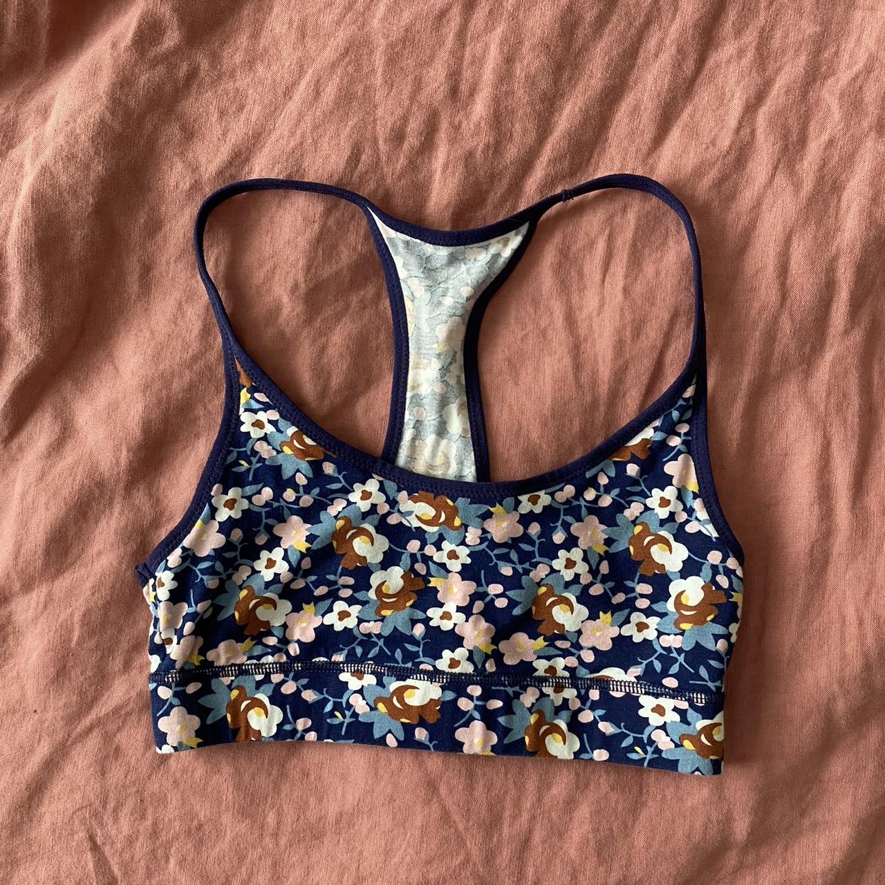 Pact organic cotton racerback bra Floral pattern,... - Depop