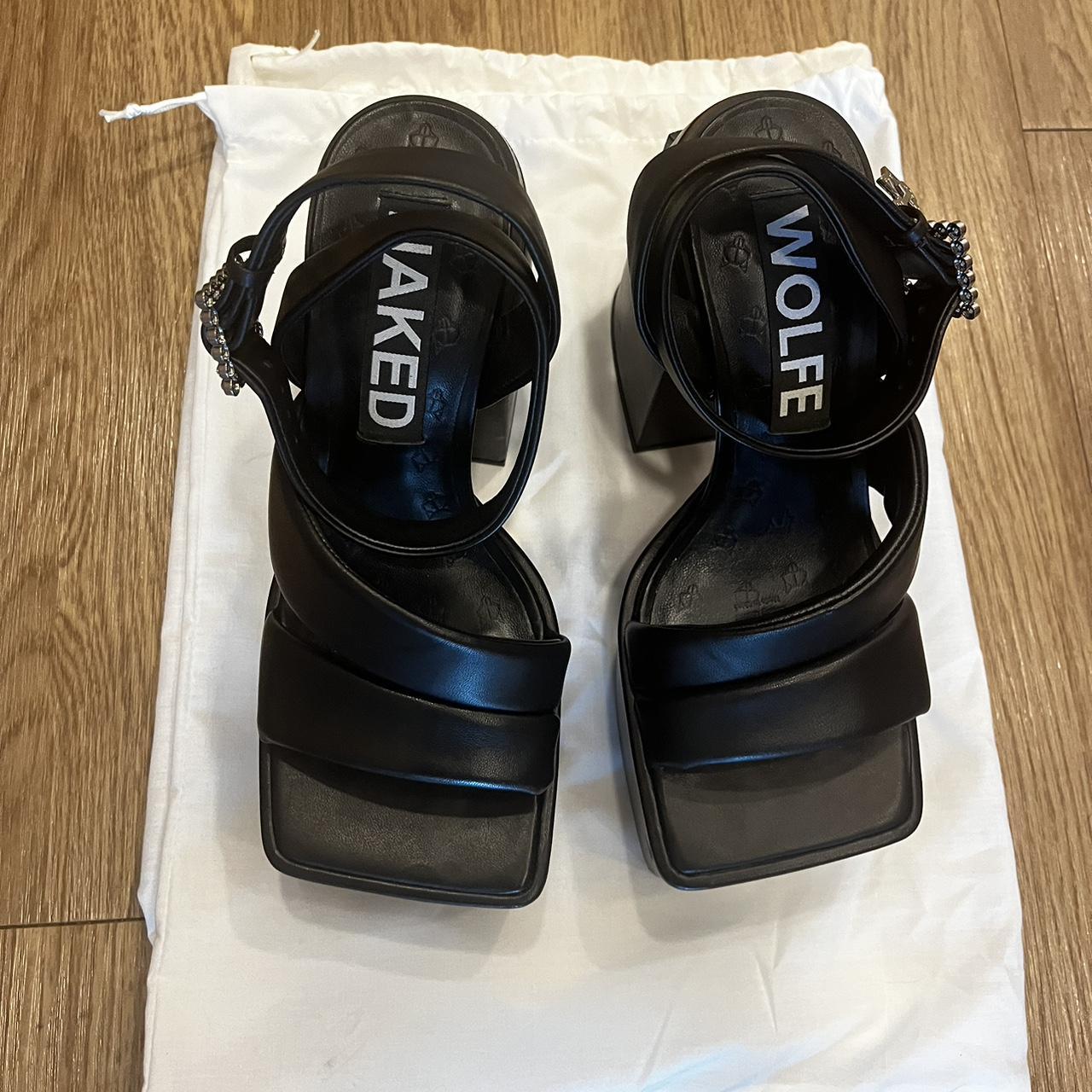 Naked Wolfe Jingle Platform Sandal (Black) - Depop