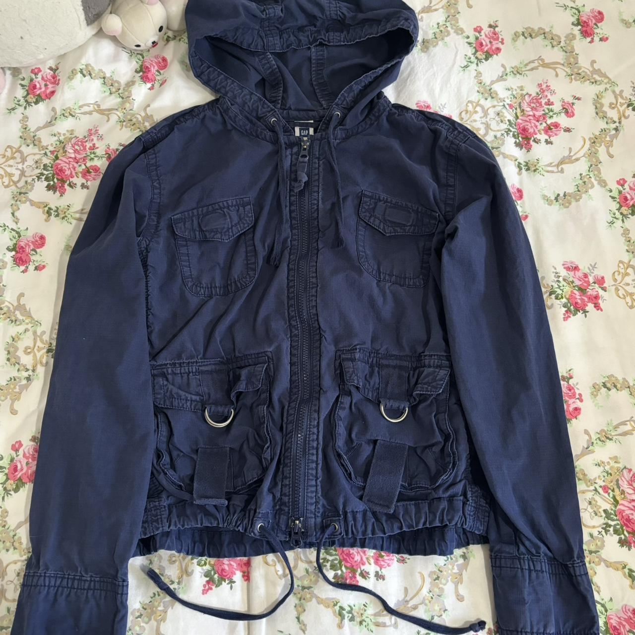 Navy blue cargo jacket 🎀 - CUTEST JACKET... - Depop