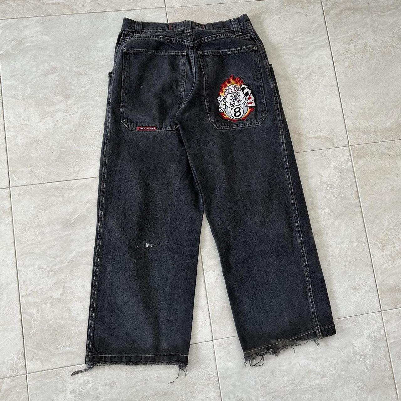 EXTREMELY RARE Vintage Black Masked JNCO Jeans Size... - Depop
