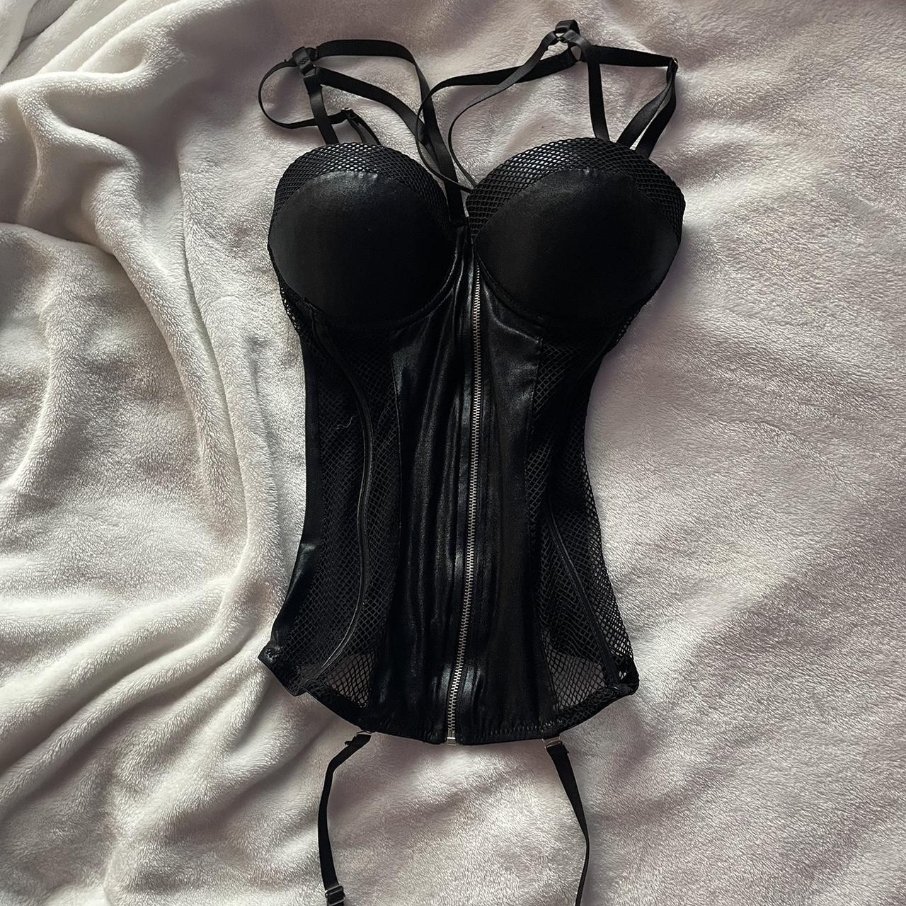 body rage corset top fishnet sides - Depop