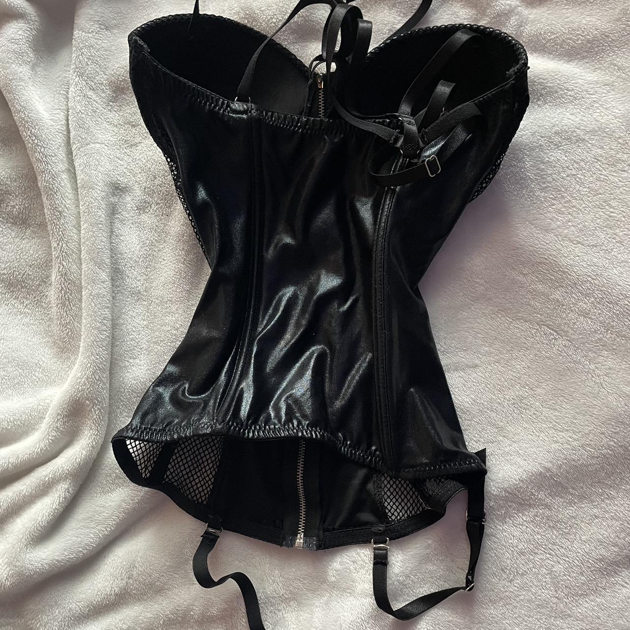 body rage corset top fishnet sides - Depop