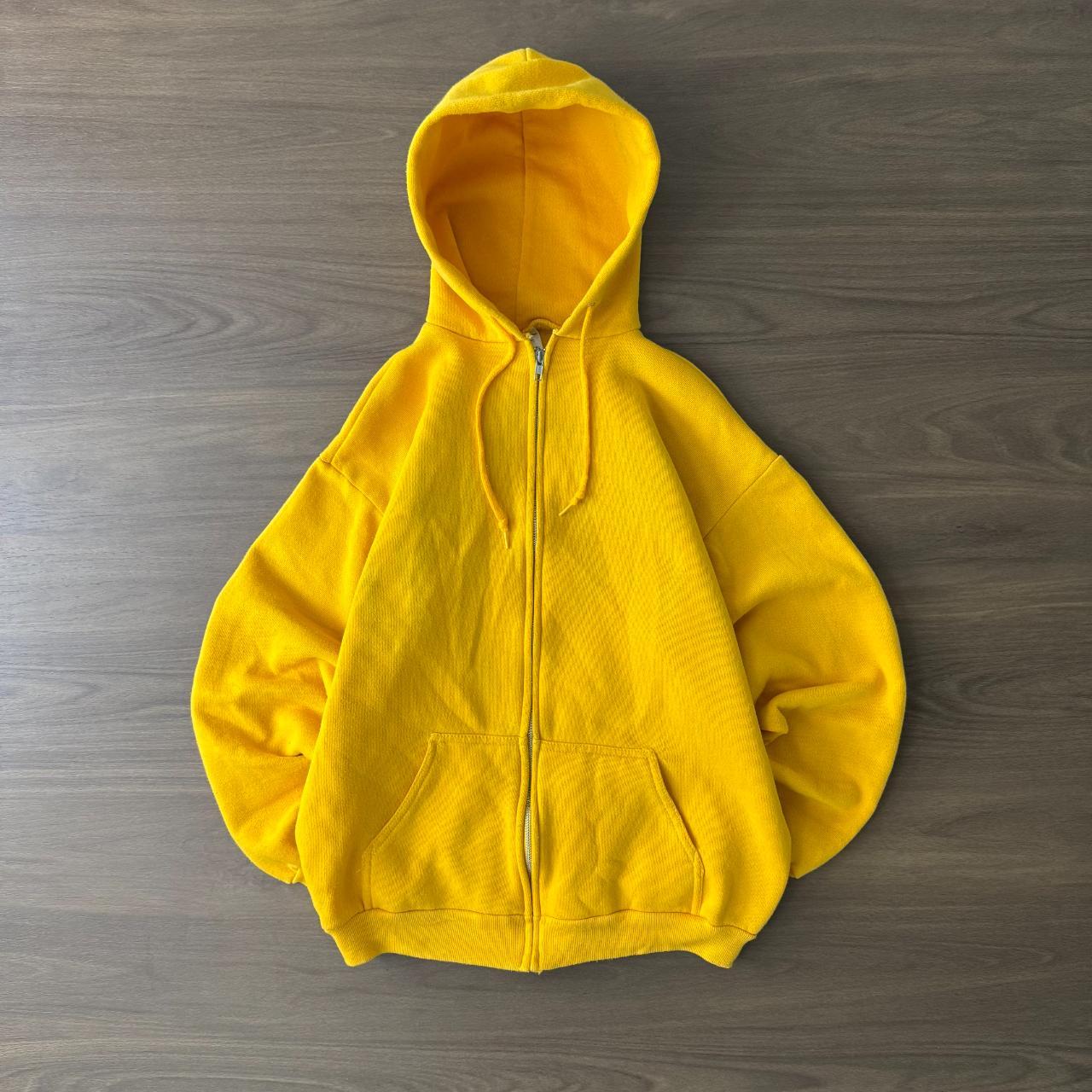 Vintage Blank Zip Up Hoodie Made in USA. Light... | Depop