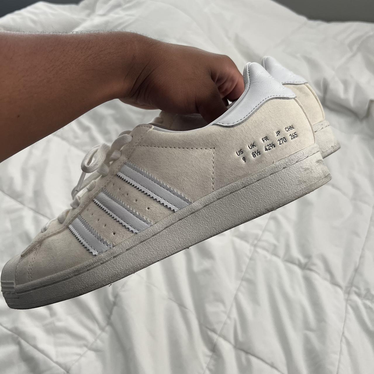 Adidas Men's Cream and White Trainers | Depop