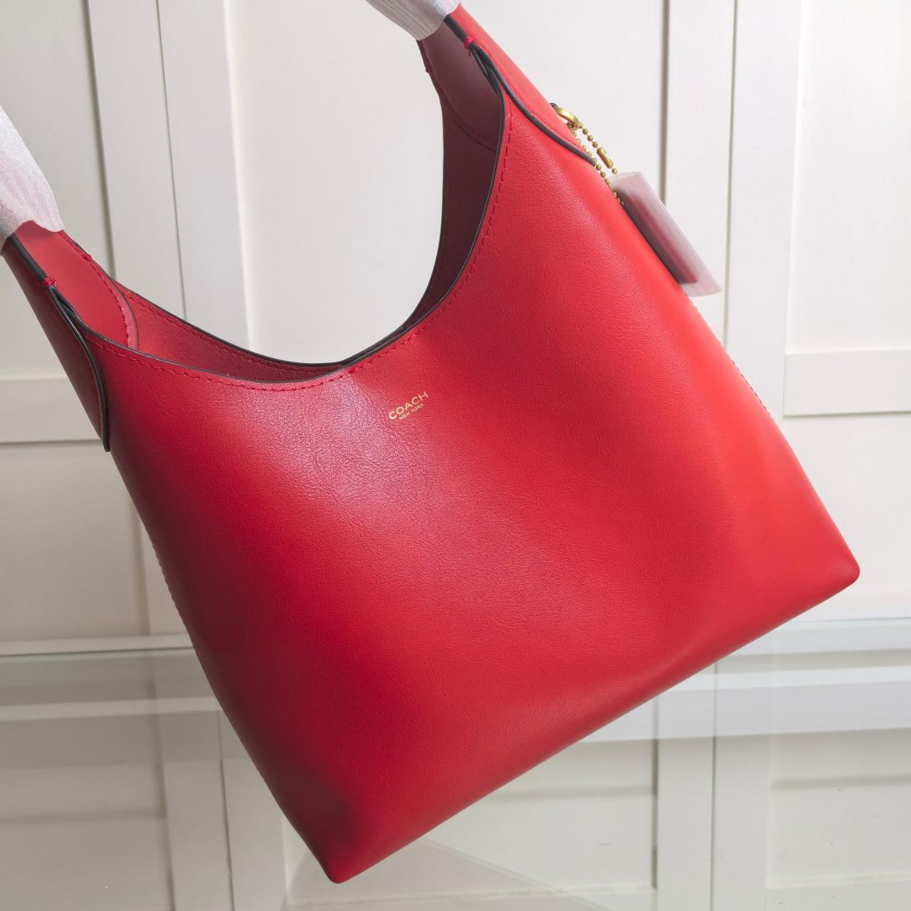 New COACH BROOKLYN 28 Shoulder Bag Red Unused,... - Depop