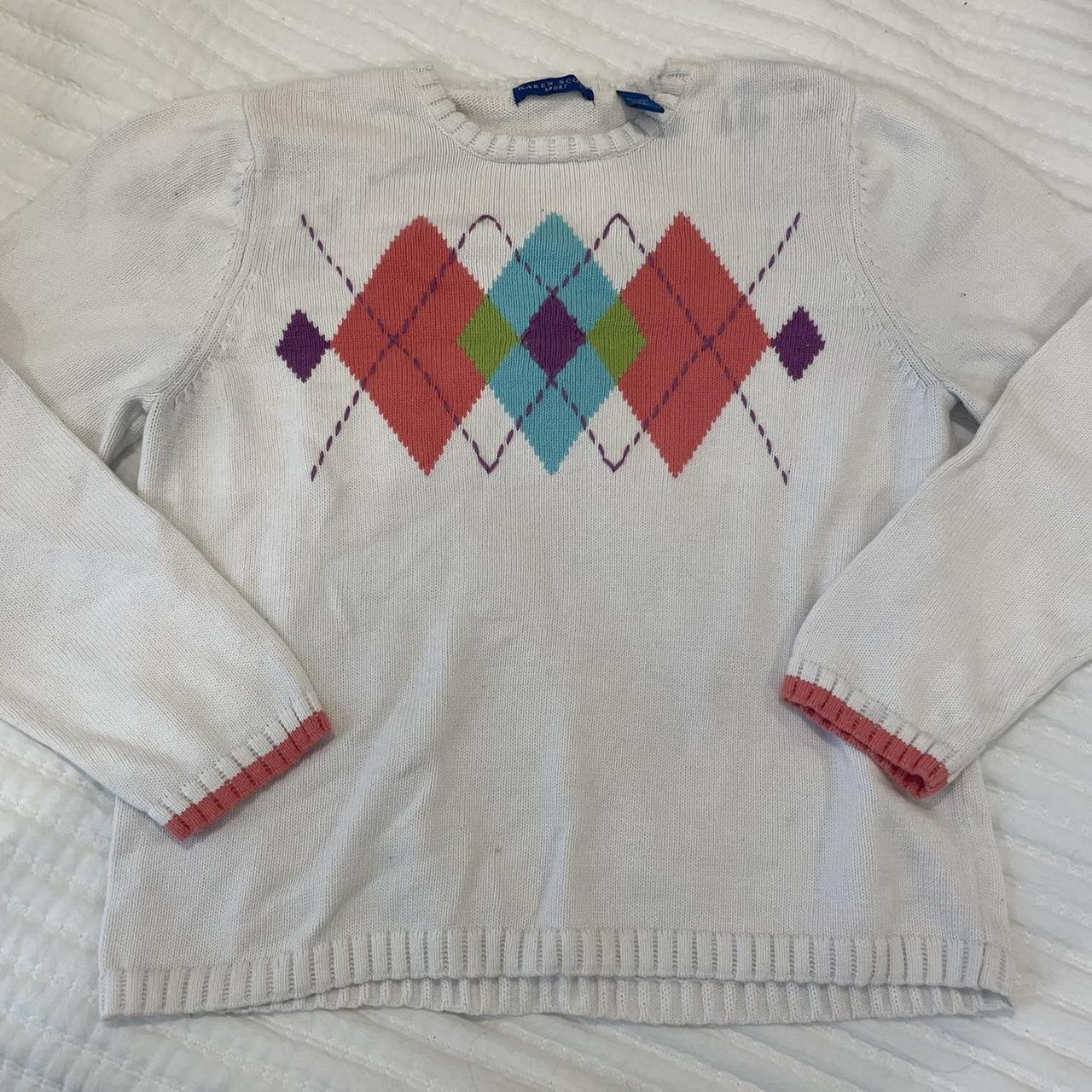 2000s preppy karen scott argyle sweater in great... - Depop