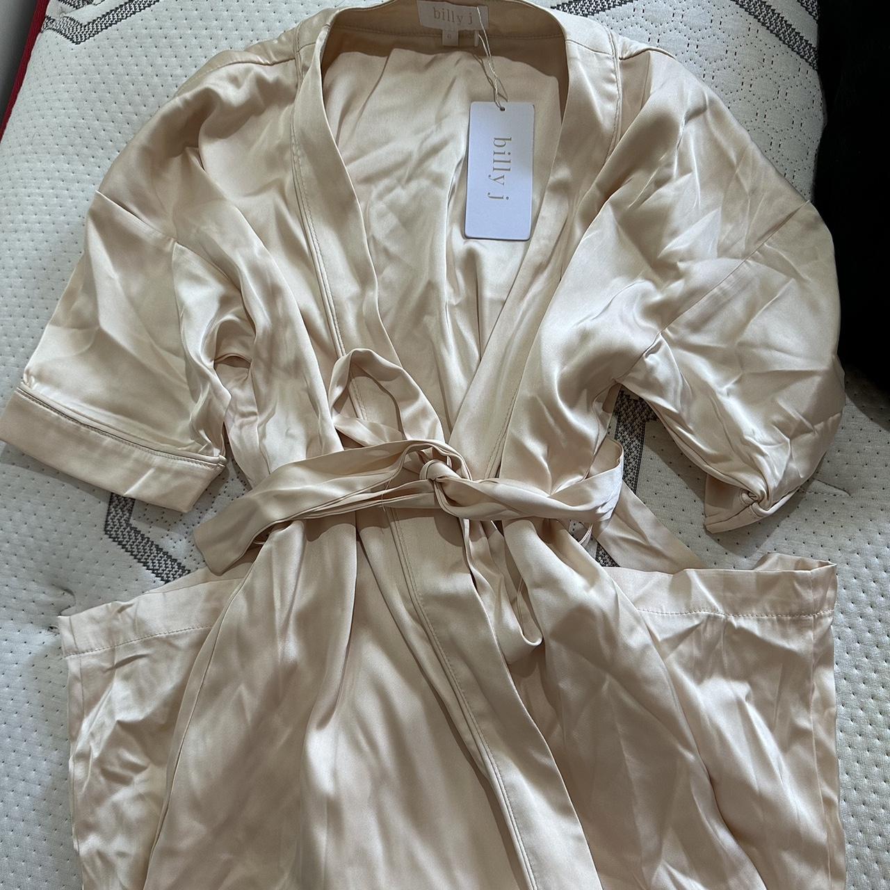 Billy J satin robe in a rose gold colour Amazing... - Depop