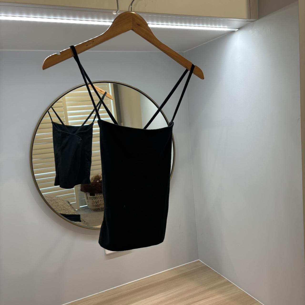 black and white cross back singlet kookai - Depop