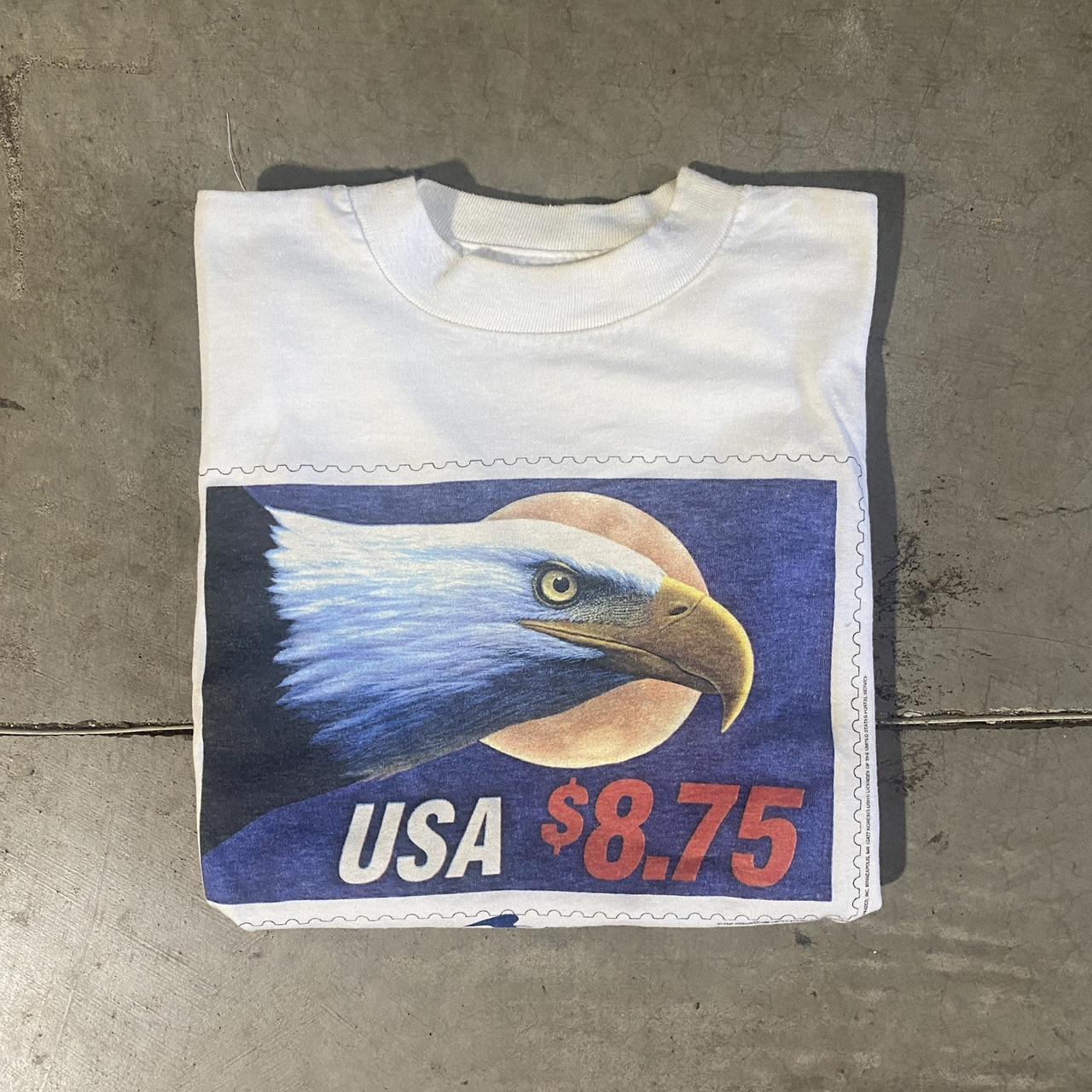Vintage 80s USPS eagle stamp Tee Medium... - Depop
