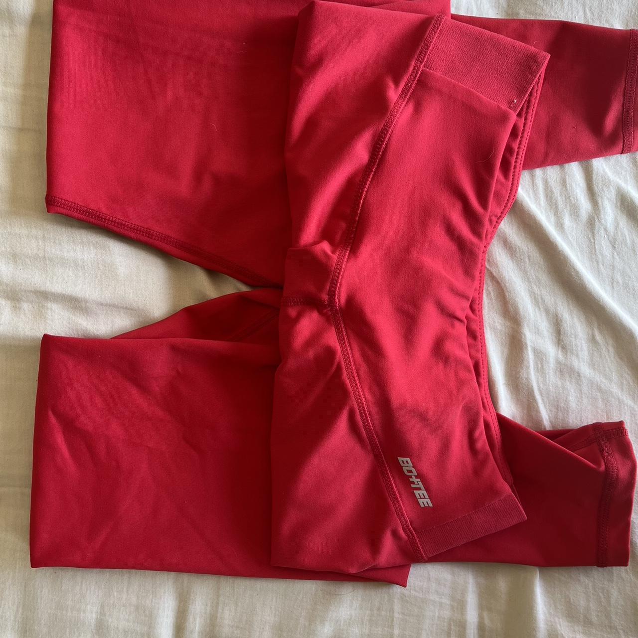 Bo+Tee red gym leggings scrunched bum More pink irl - Depop