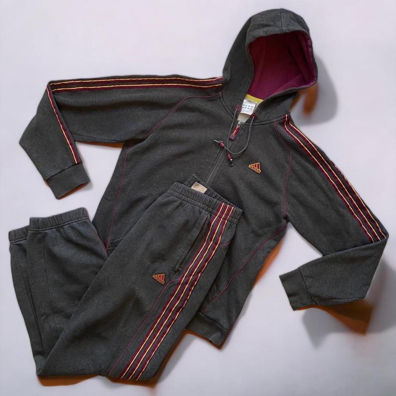 Vintage adidas 3 stripe tracksuit -2000s Adidas... - Depop