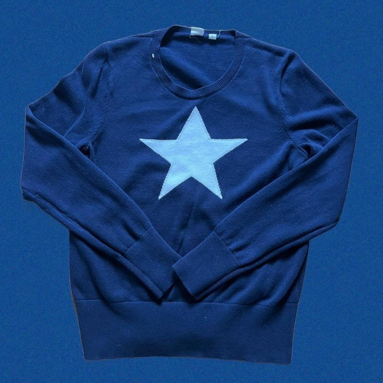 Navy blue star sweater -Super cute and soft -... - Depop