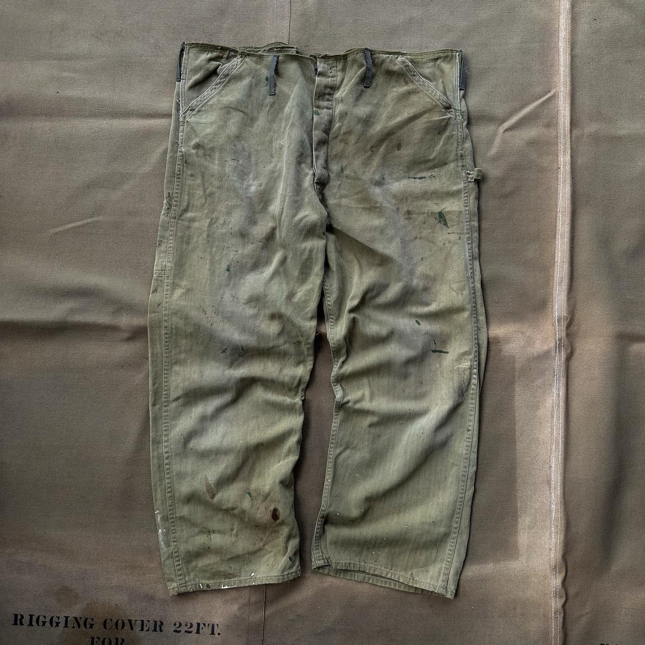 Here’s a nice pair of 1940s world War 2 hbt pants... - Depop