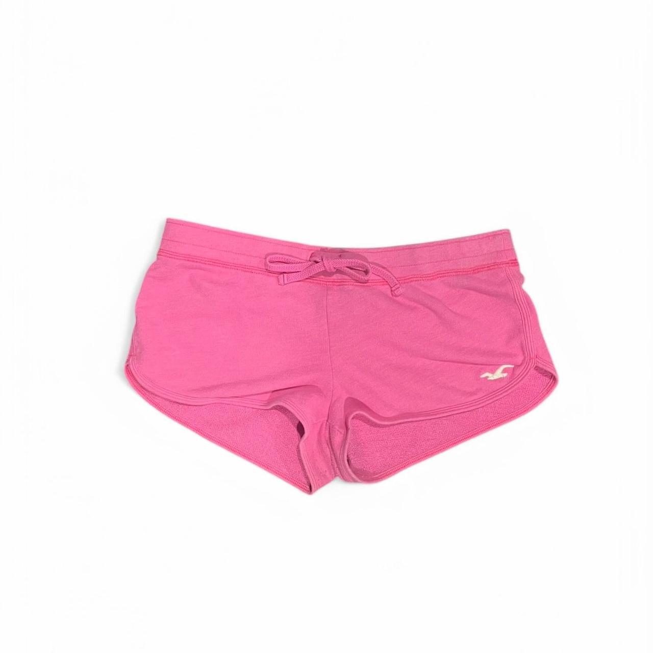 Pink hollister mini micro shorts, tagged medium msg... | Depop