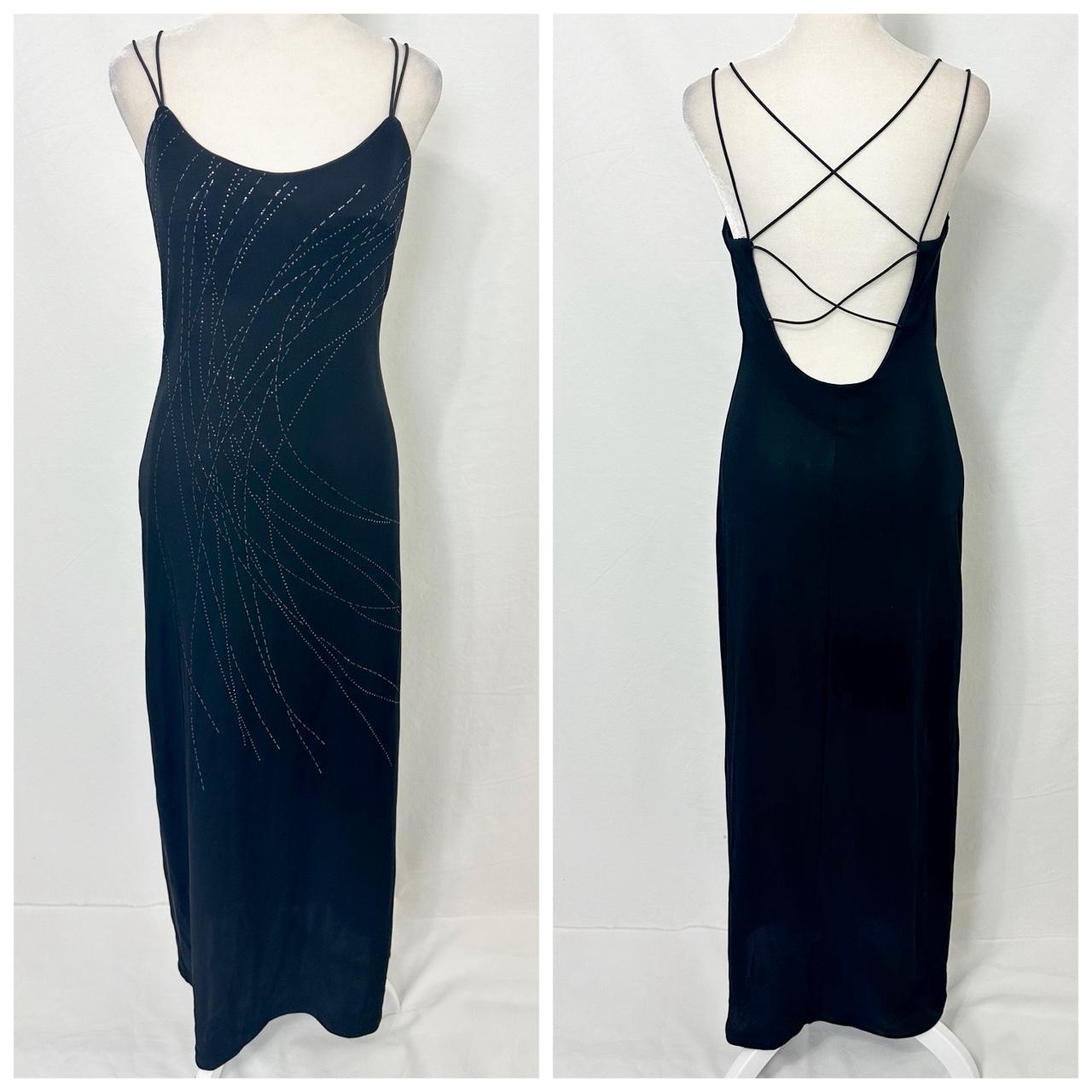 Black Byer Too! maxi dress with criss-cross back and... | Depop