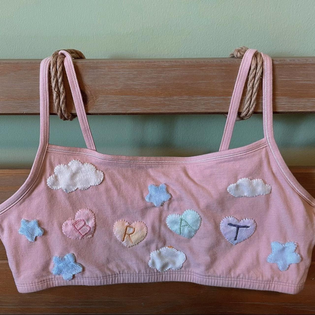 hand-stitched “Brat” bralette! size 42 (sports bra... - Depop