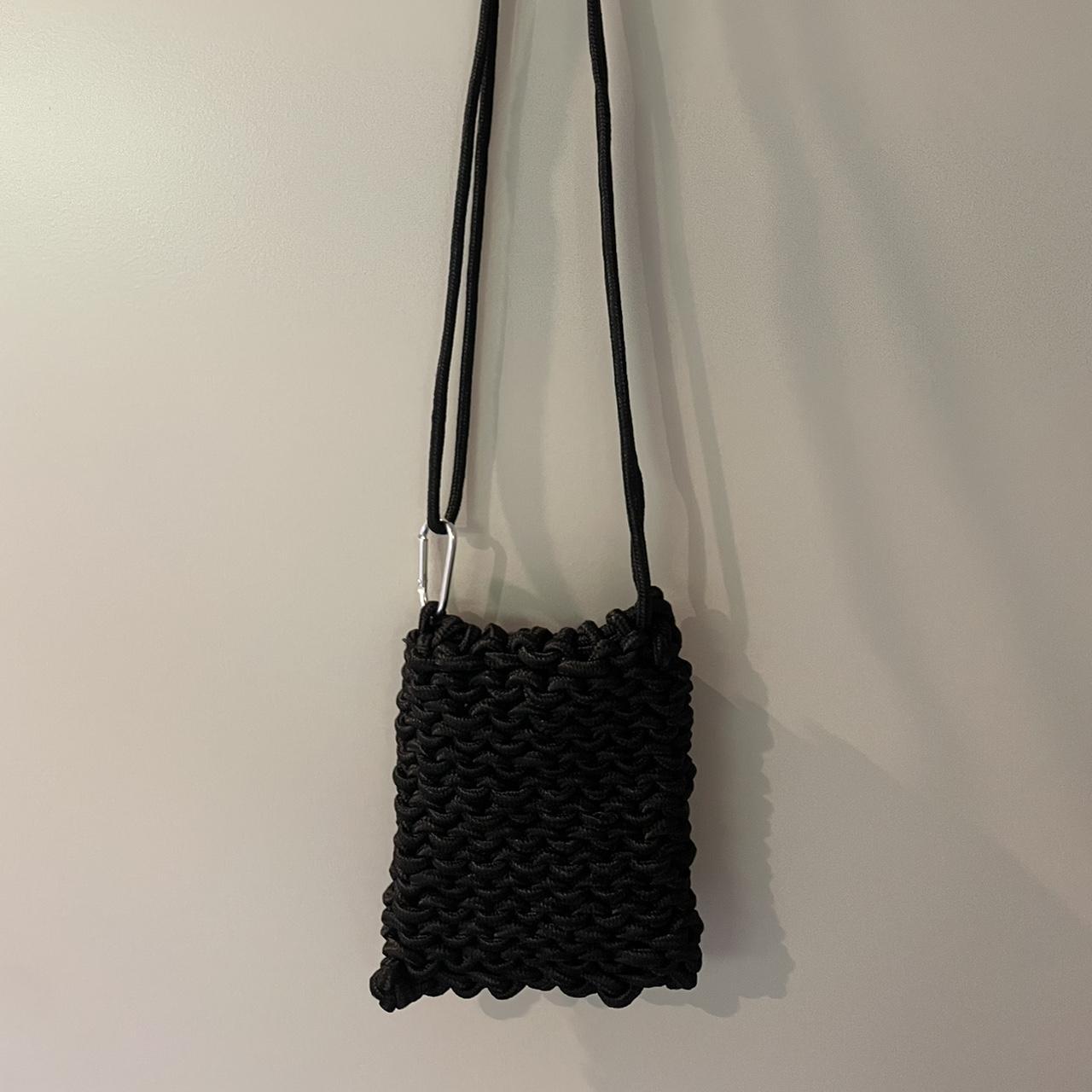 fun black rope bag 🪢 handmade by me 🧶 dimensions: 21... - Depop