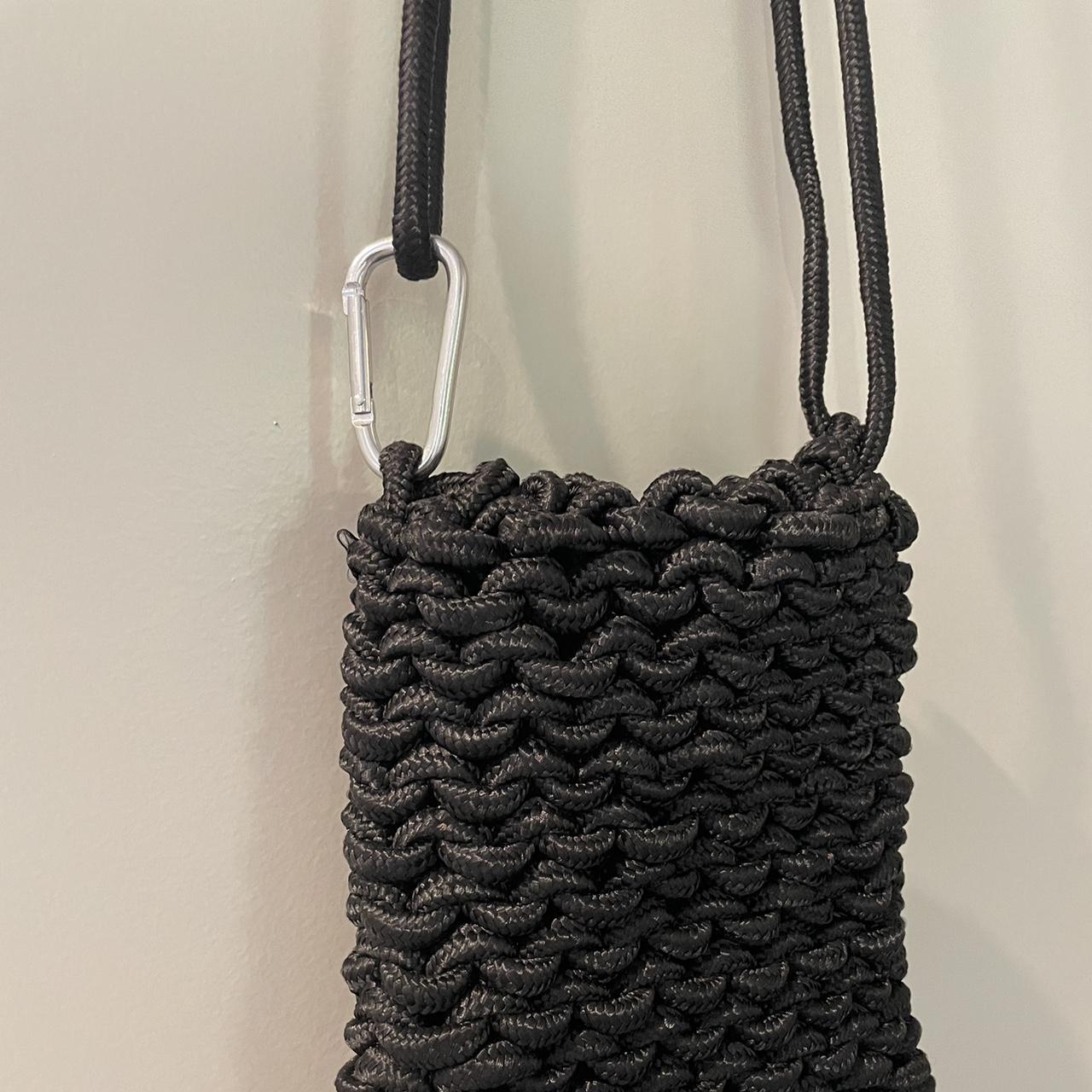 fun black rope bag 🪢 handmade by me 🧶 dimensions: 21... - Depop