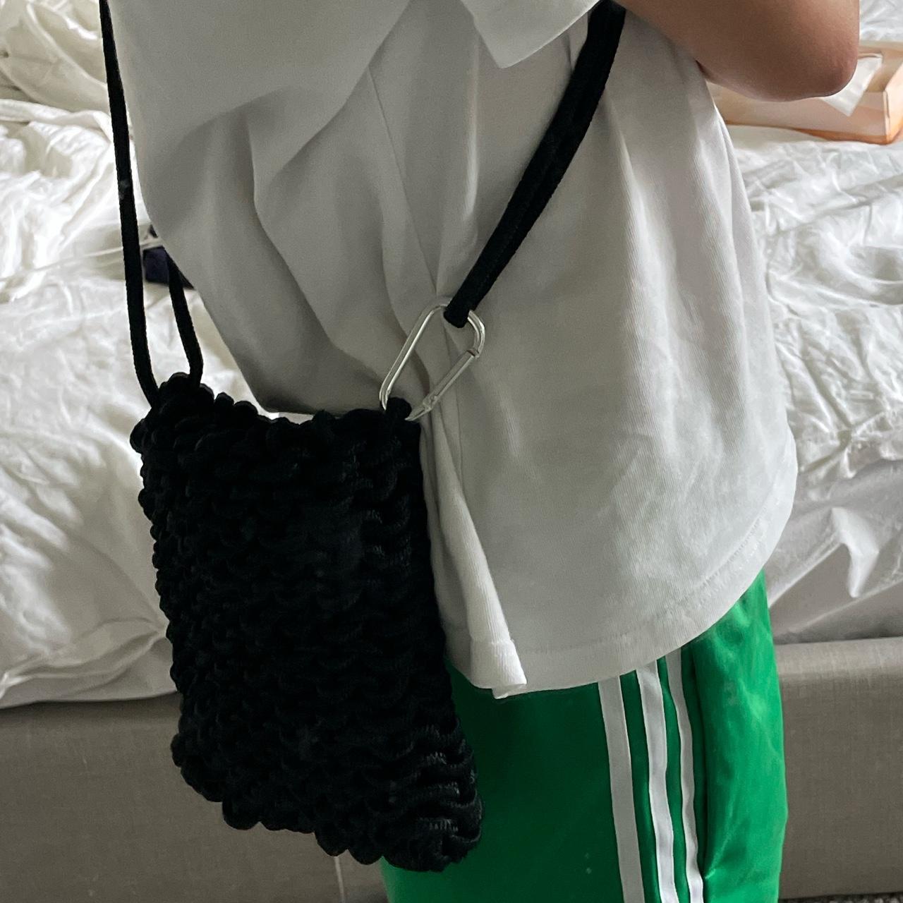 fun black rope bag 🪢 handmade by me 🧶 dimensions: 21... - Depop