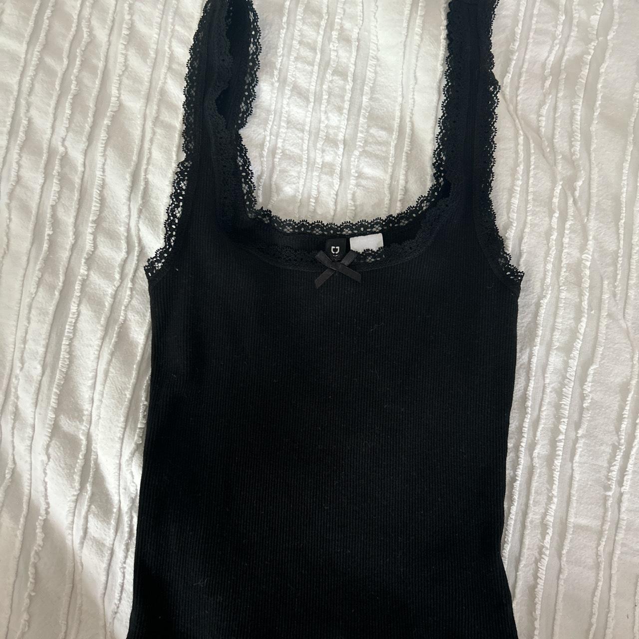Adorable H&M Black Lace Pointelle Tank with the... - Depop