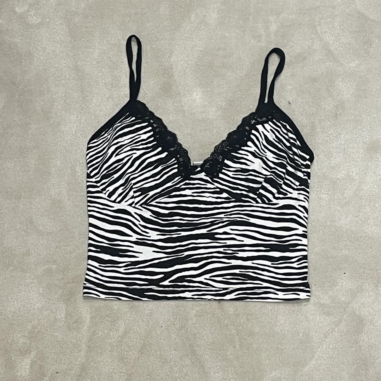 super cool zebra print subdued tank top. so nice and... - Depop