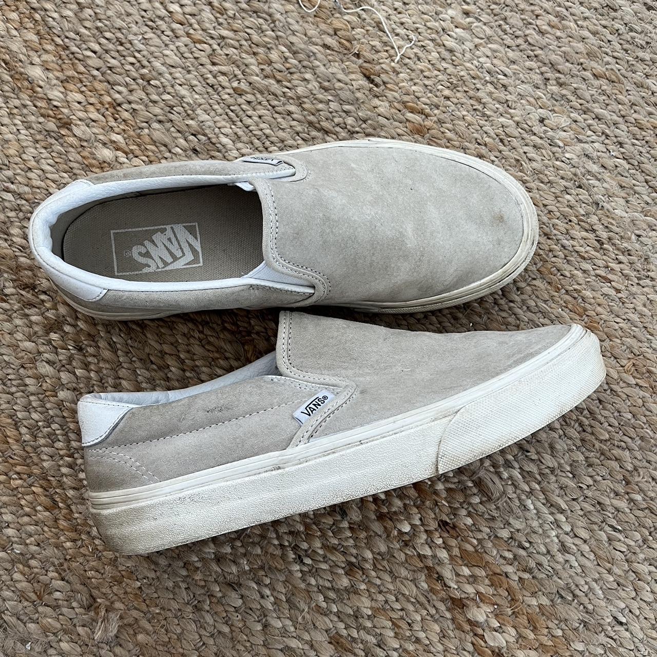 Grey suede vans Hardly worn Size women’s US 8.5 -... - Depop