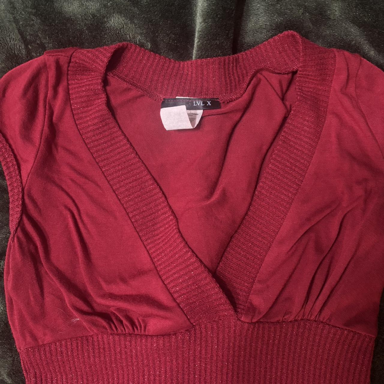 Sexy red v neck top. It’s cropped and stretchy.... | Depop