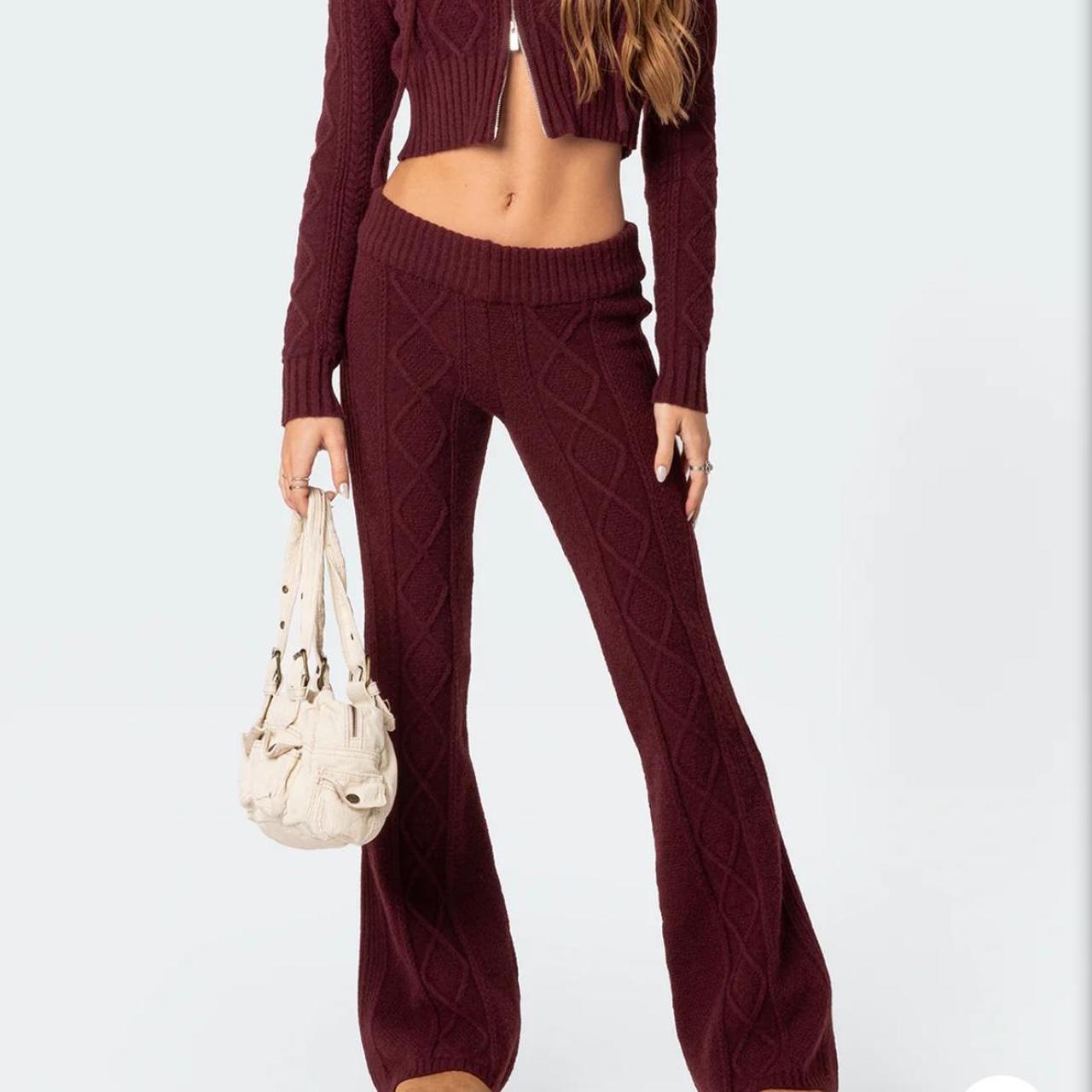 edikted knit flares worn once - Depop