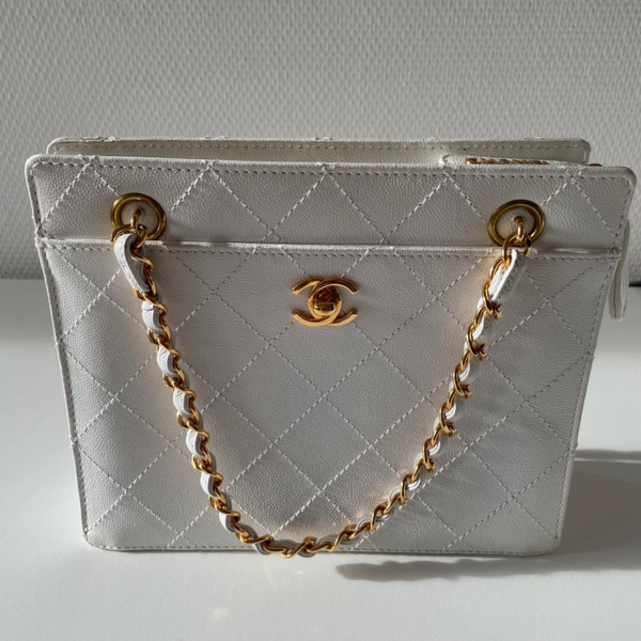 Chanel Handbags Chanel white leather bucket bag. Bag... - Depop