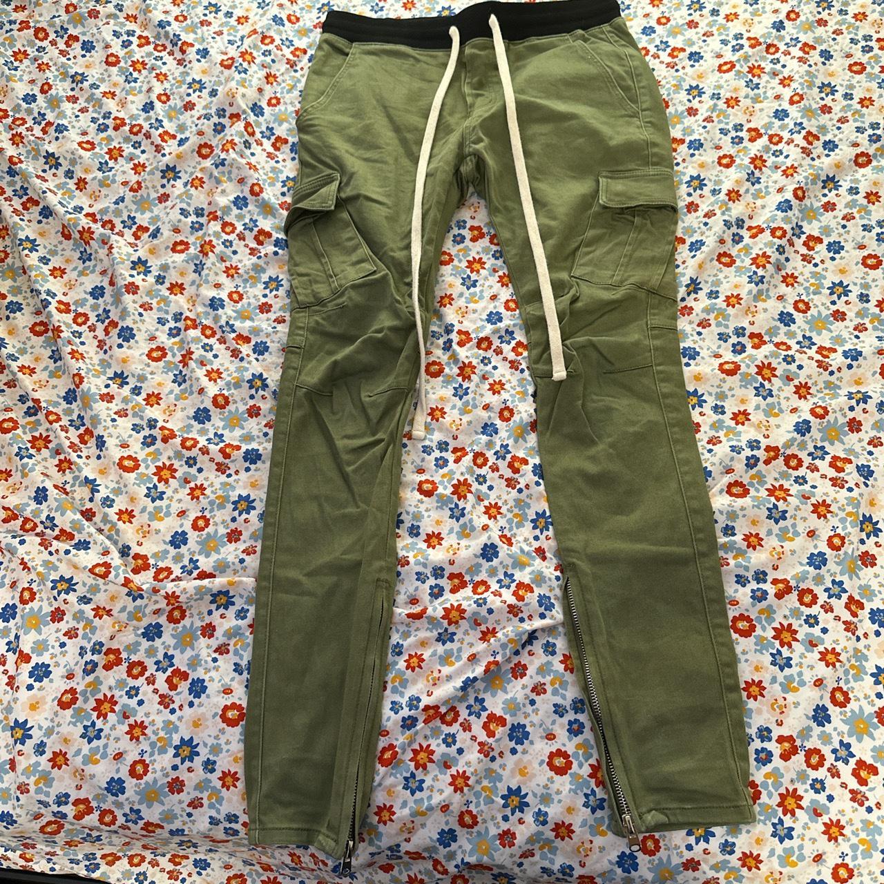 MNML Drawstring Cargos Olive Size Mens Medium - Depop