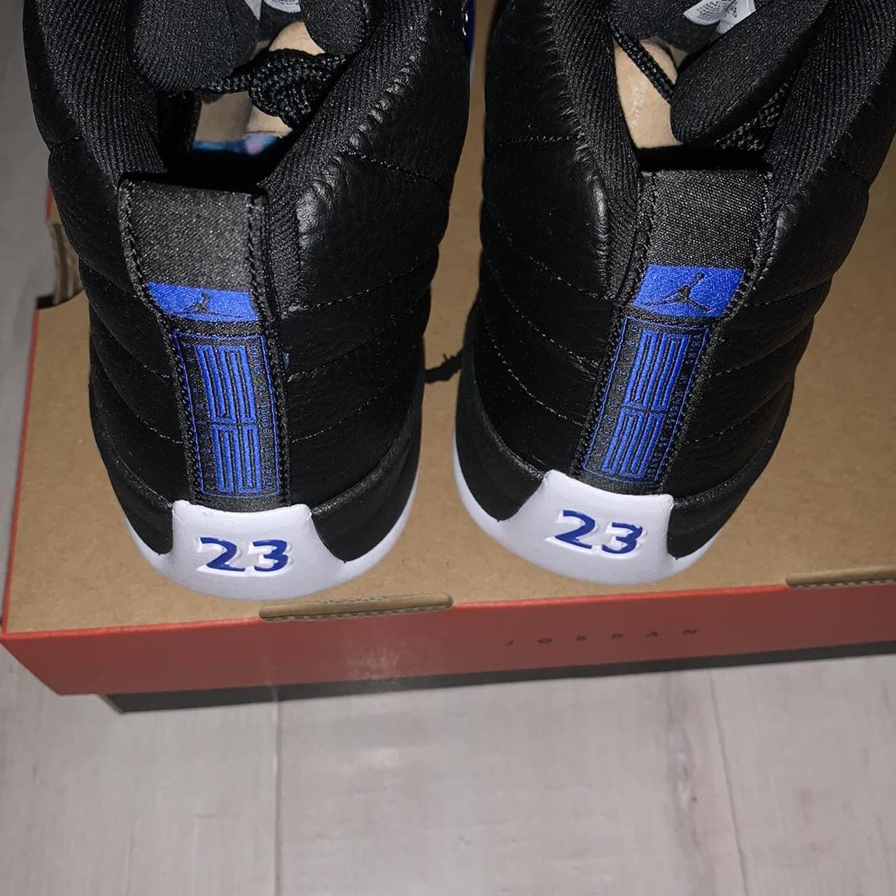 Air Jordan retro 12 blue & black Women’s Size... - Depop