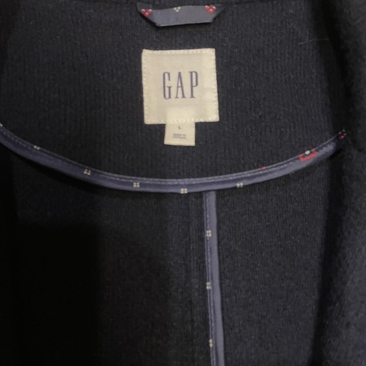 Gap Wool Blend Navy Soft Oversized Long Vest Coat... - Depop