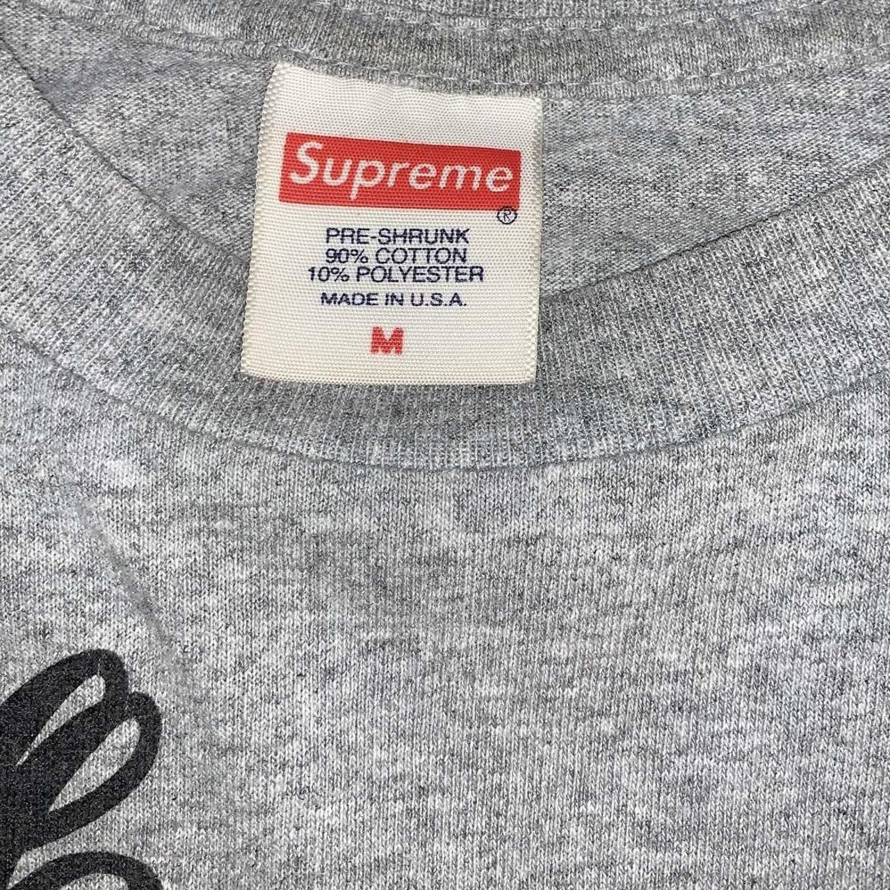 Supreme Men's White and Grey T-shirt | Depop