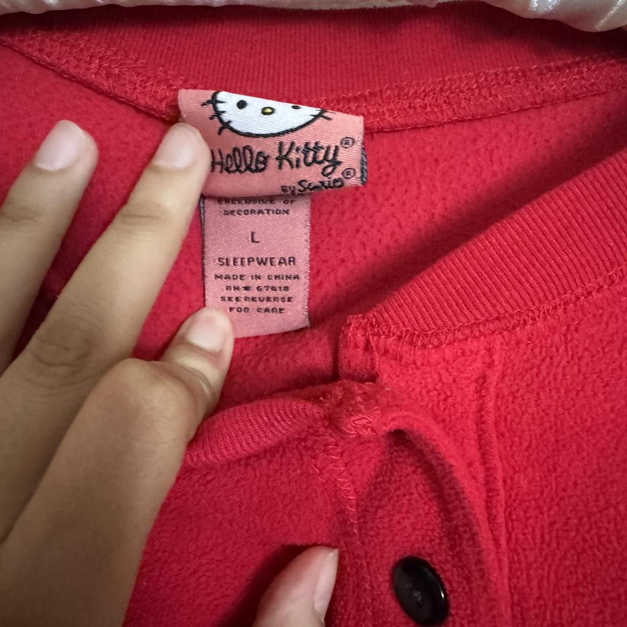 Hello Kitty red pajama set - long sleeve top and... - Depop
