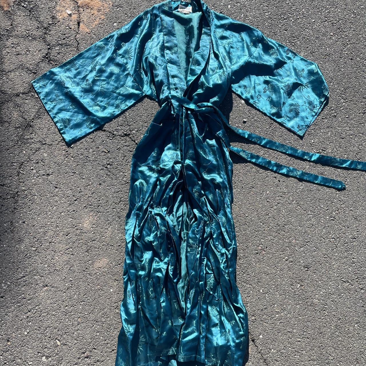 beautiful silk robe no major rips stains wear tagged... - Depop