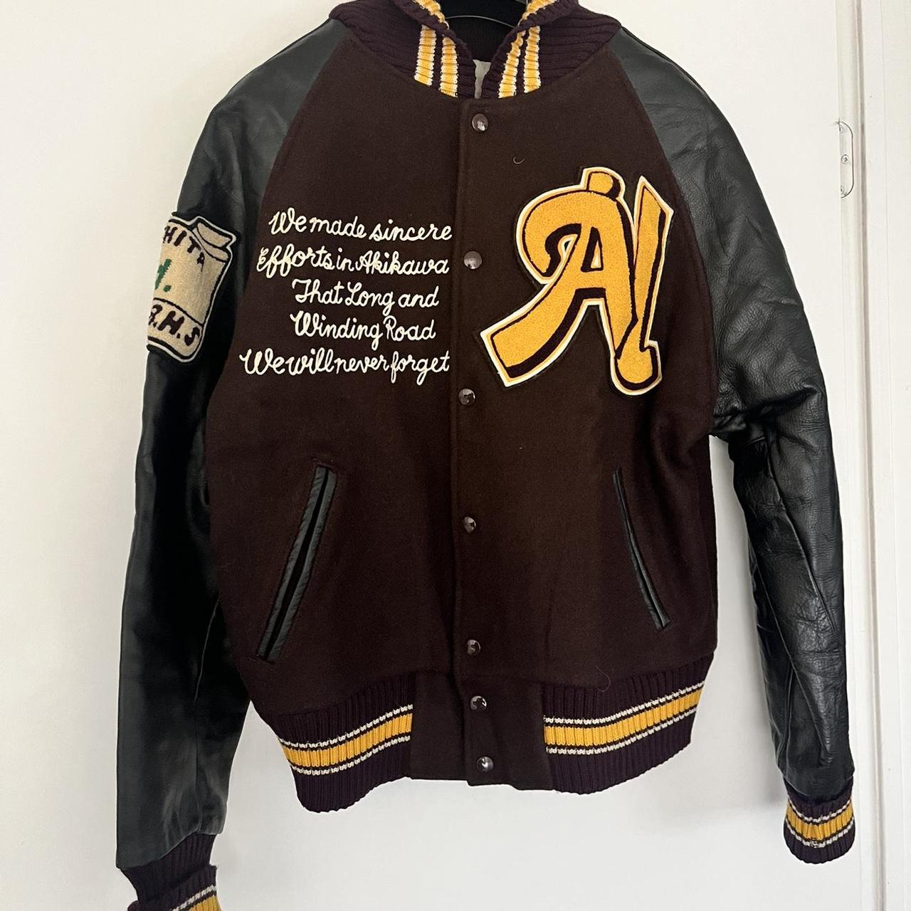 VARSITY JACKET 1 of wun - 24” body length - 24.5”... - Depop