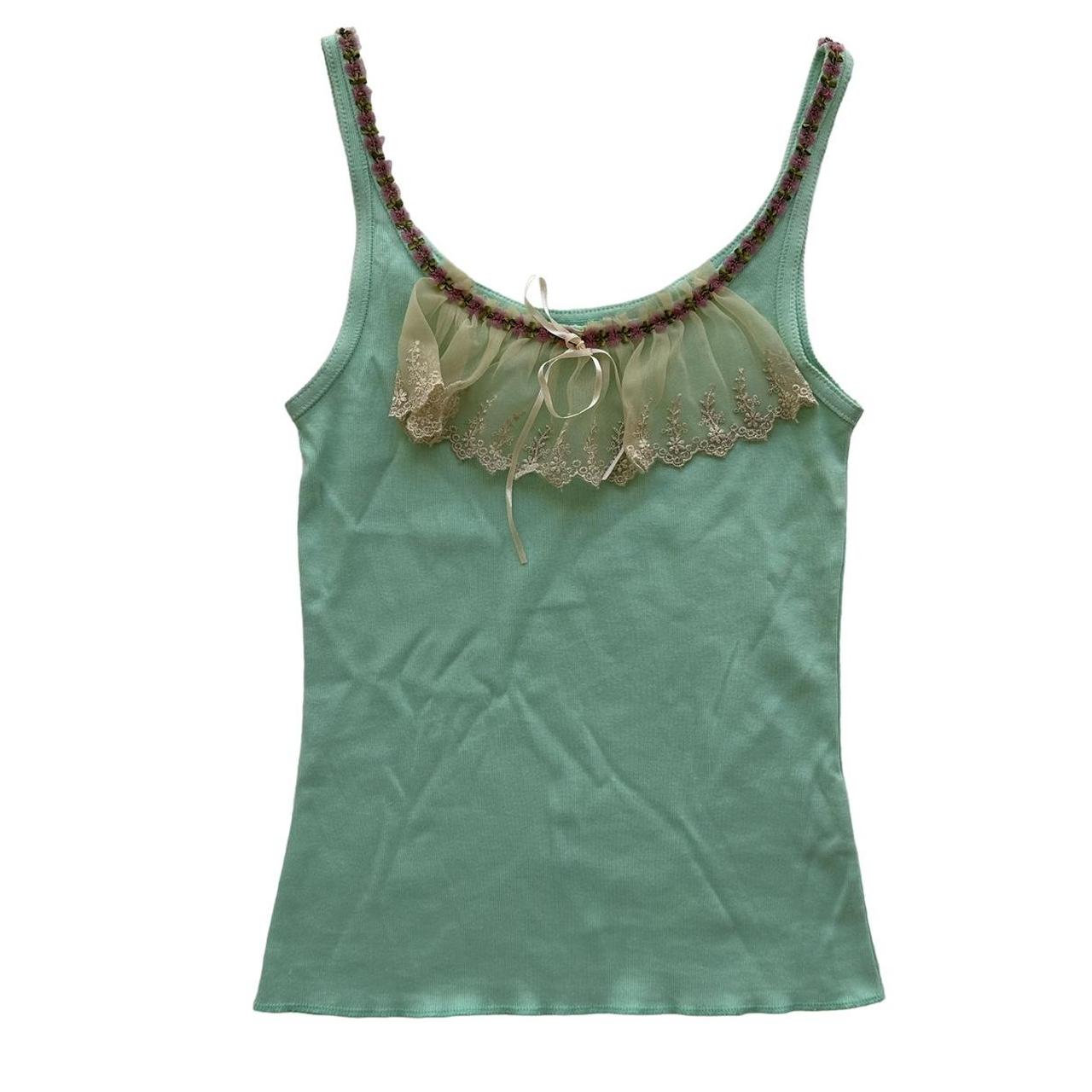 Stunning mint green singlet by Sportsgirl. Cotton... - Depop