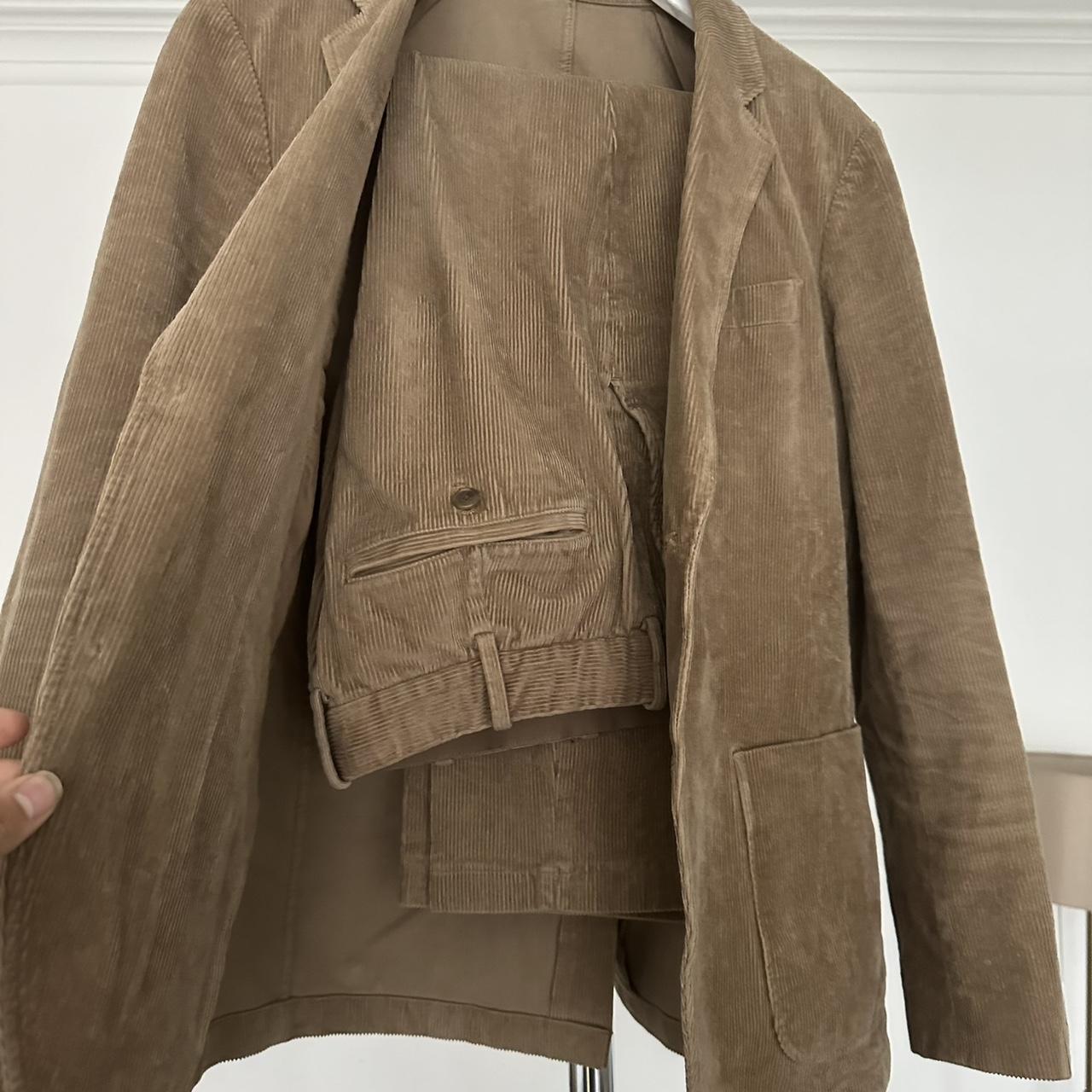 Uniqlo Brown corduroy two-piece suit XS #corduroy #suit | Depop