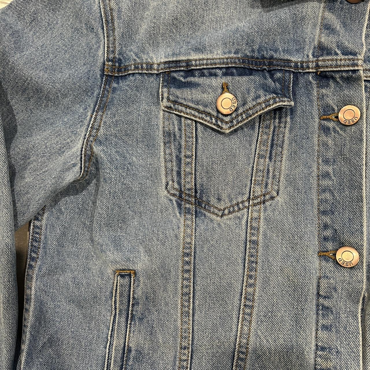 VINTAGE Used Denim Jacket Ladies Size Large / Mens... - Depop