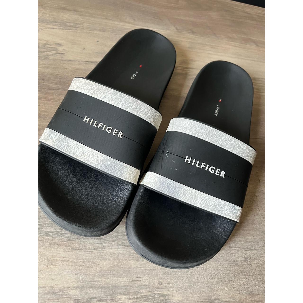 #hilfiger slides W size 7 - Depop